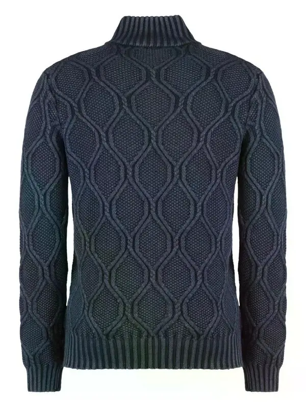 MOORER Cable-knit Half-zip Pullover