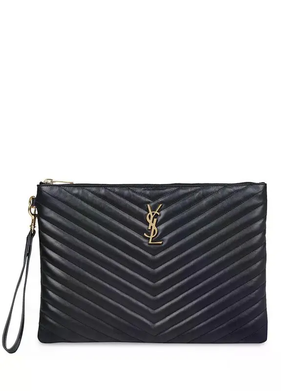 Saint Laurent Quilted Monogram Clutch