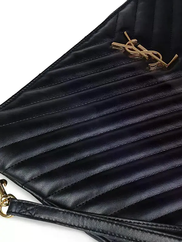 Saint Laurent Quilted Monogram Clutch
