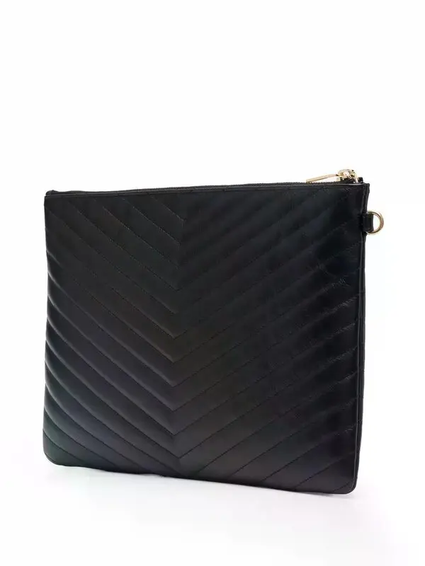Saint Laurent Quilted Monogram Clutch