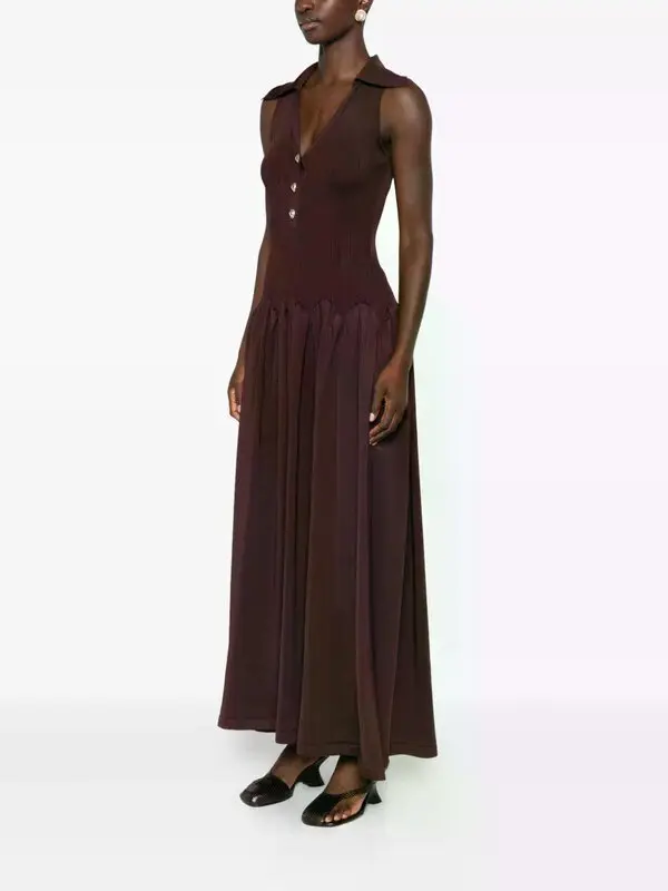 SELF-PORTRAIT Ribbed Midi Dress