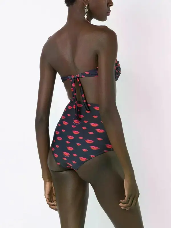 AMIR SLAMA Lip-print High-waisted Bikini