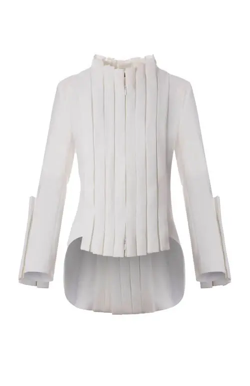 Anne Fontaine Tailored Jacket With Silver Buttons - White