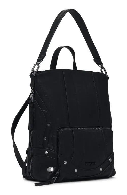 Desigual Mini Embroidered Faux Leather Backpack