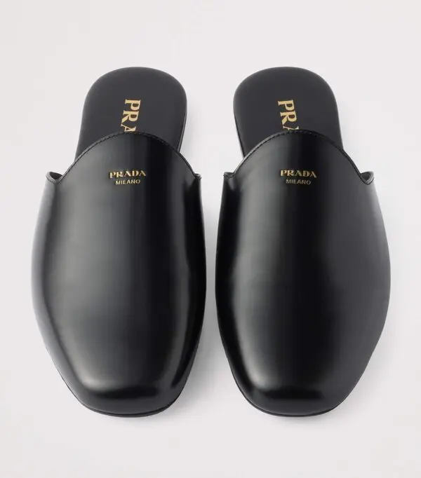 Prada Leather Flat Mules