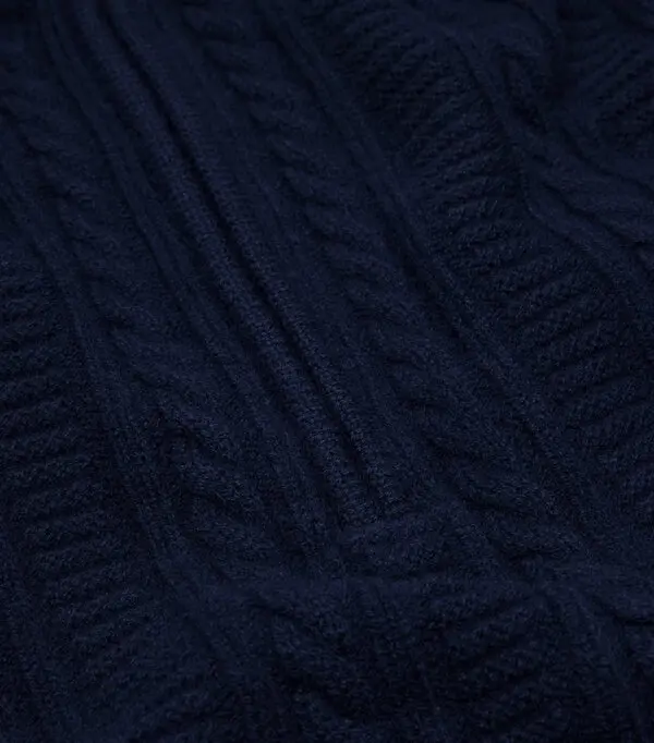 A.p.c. Wool Cable-knit Quarter Zip Sweater