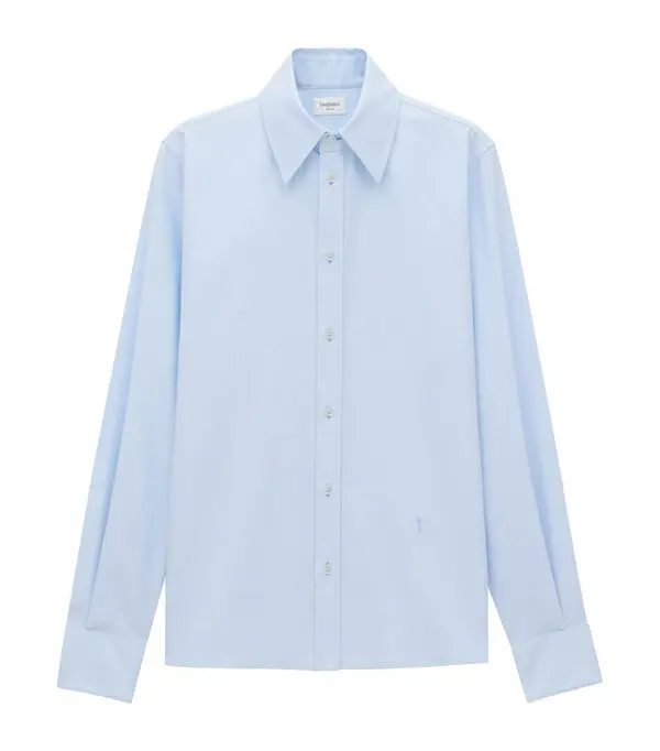 Saint Laurent Cotton Cassandre Oxford Shirt - Blue