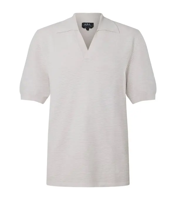 A.p.c. Cotton Open-collar Polo Shirt - Beige