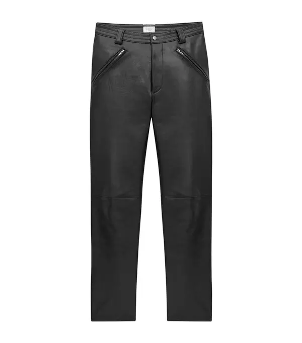 Saint Laurent Leather Belted Trousers