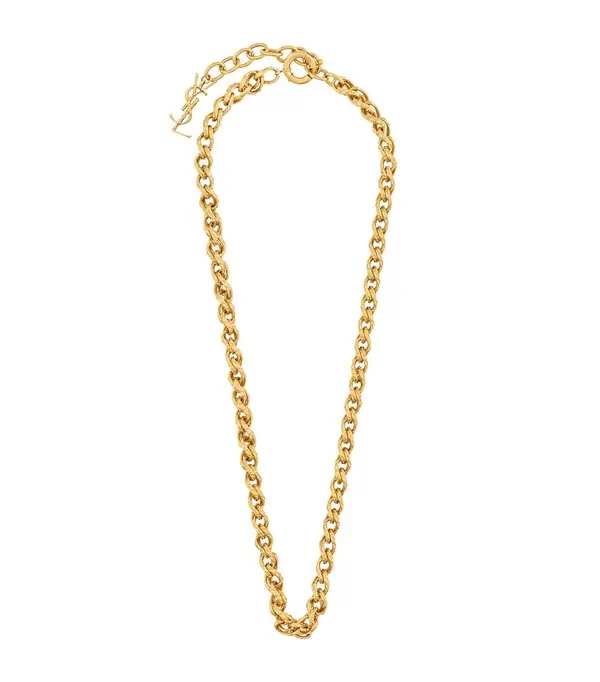 Saint Laurent Sautoir Chain Necklace - Metallic