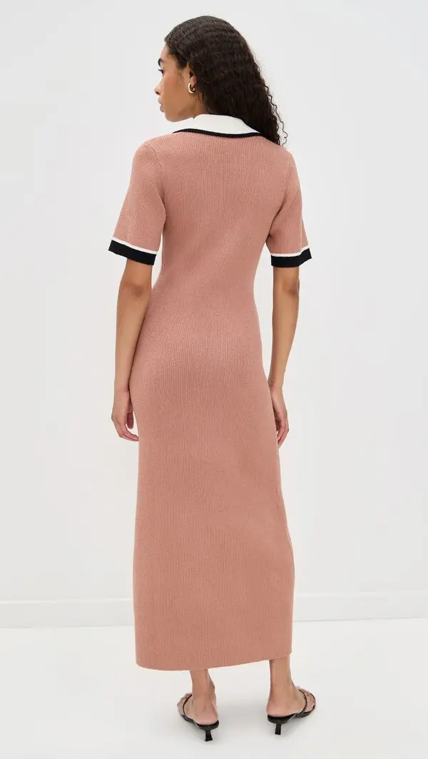 LE BOP Boucle Polo Maxi Dress - Mocha