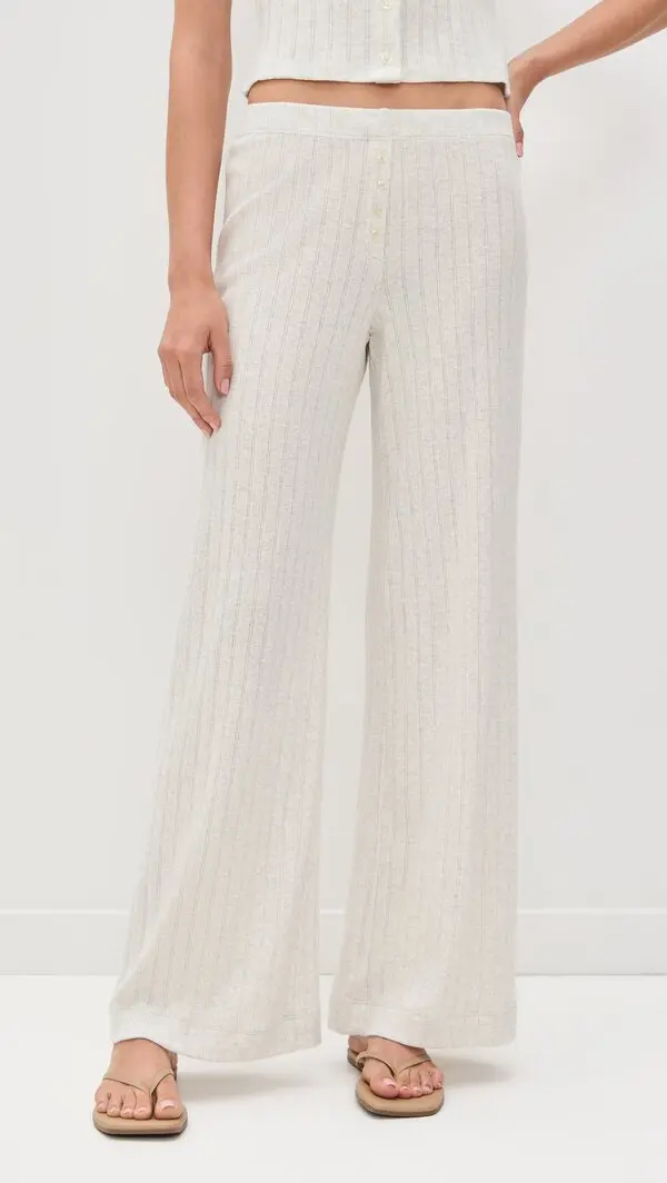 LESET Pointelle Boxer Pants - Cloud Melange