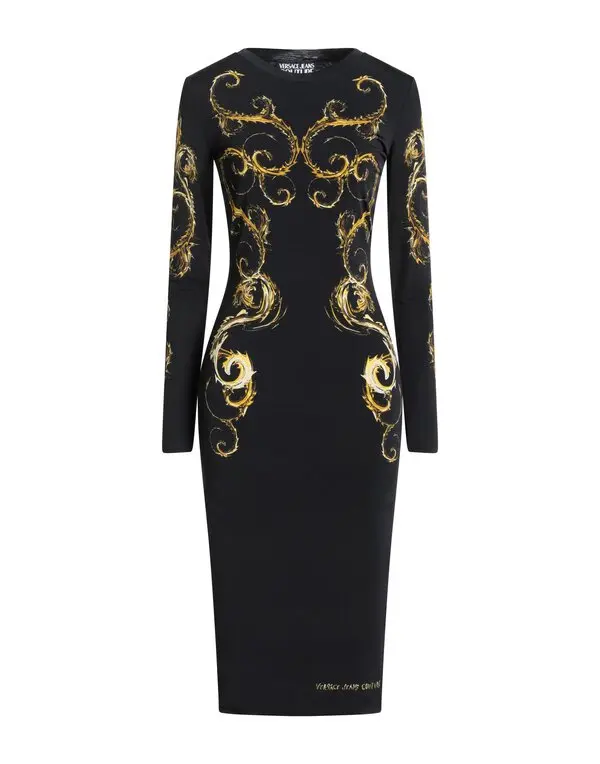 Versace Midi Dress In Viscose And Elastane - Black