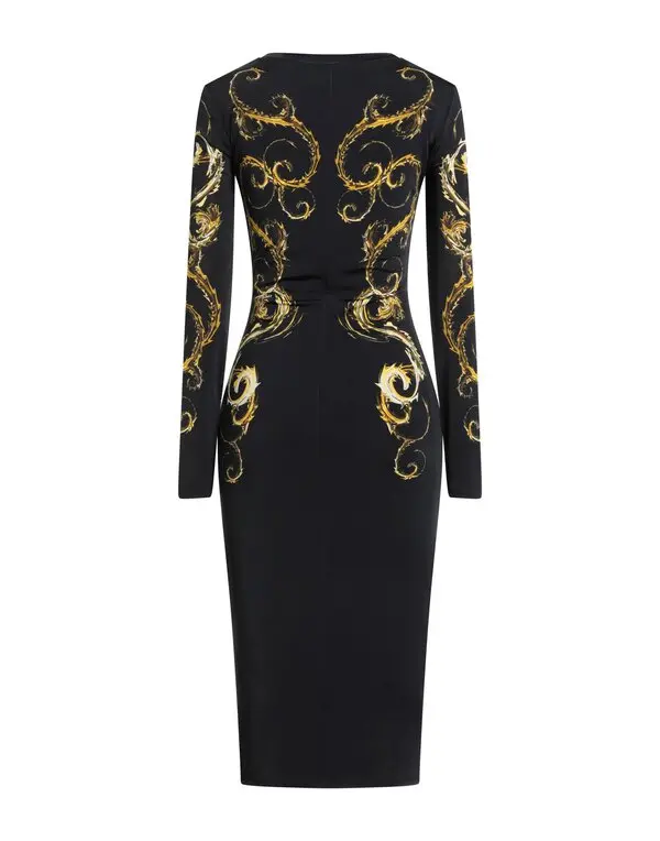 Versace Midi Dress In Viscose And Elastane - Black