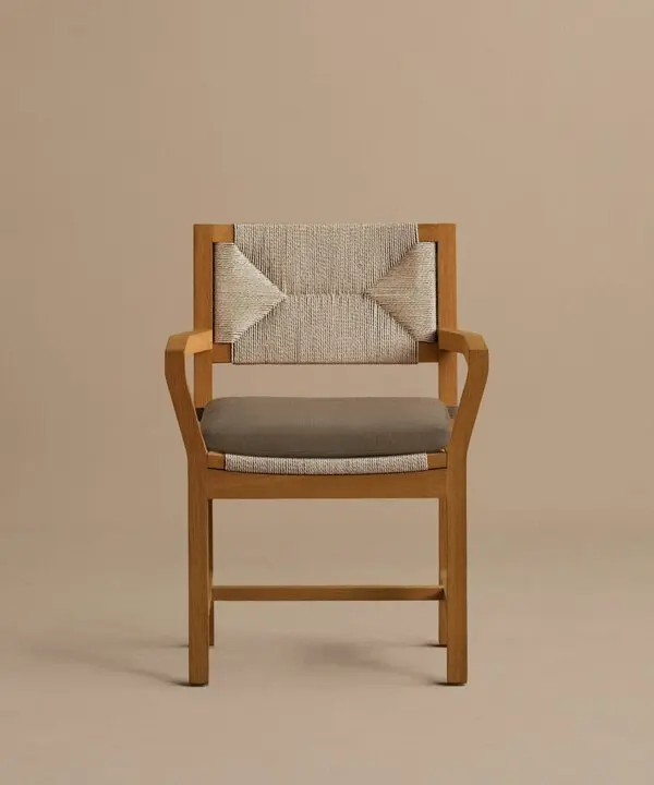 Jenni Kayne Outdoor Montecito Dining Arm Chair - Taupe