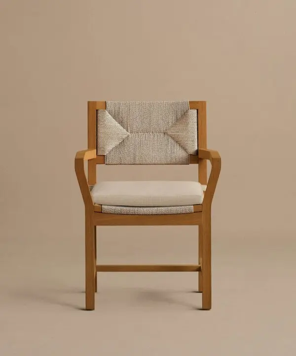 Jenni Kayne Outdoor Montecito Dining Arm Chair - Tan