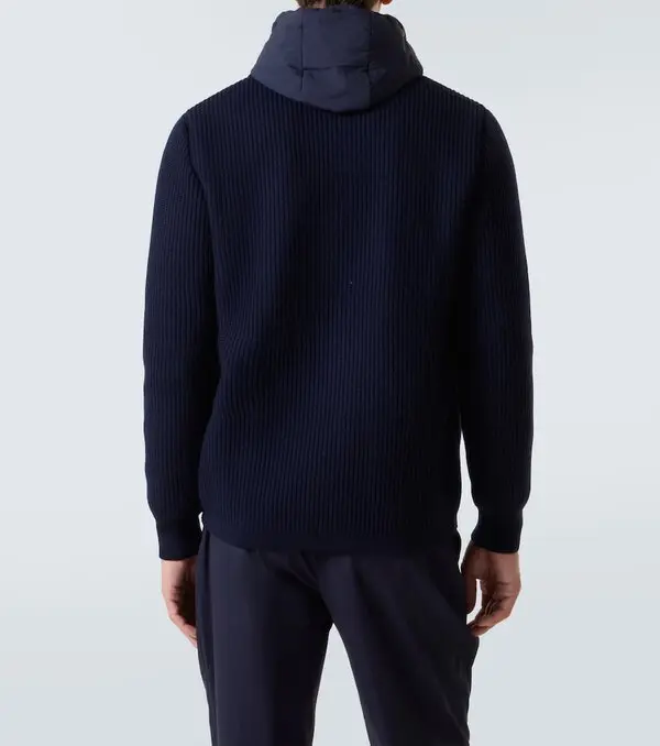 Herno Wool And Technical Cardigan - Blue