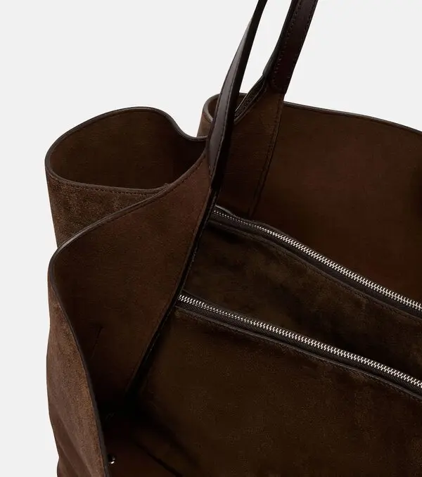 TOD'S Leather Suede Tote Bag - Brown