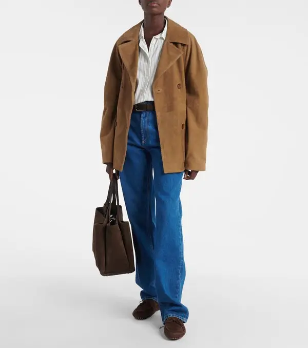 TOD'S Leather Suede Tote Bag - Brown