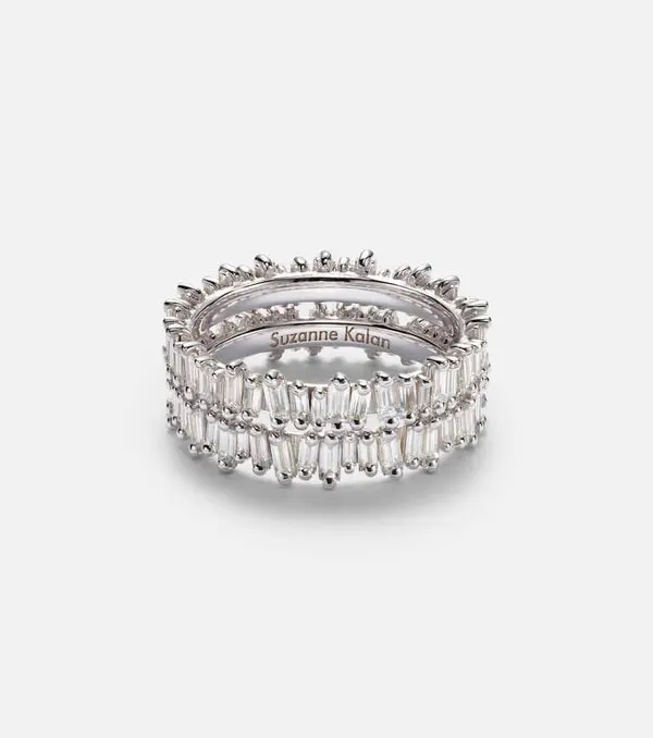 SUZANNE KALAN Midi 18kt White Gold Diamond Ring - Silver