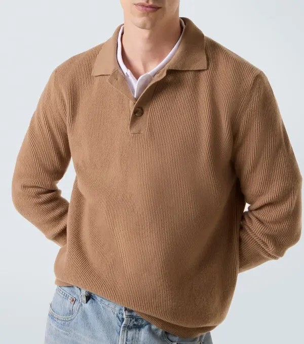 LARDINI Wool And Cashmere Polo Sweater