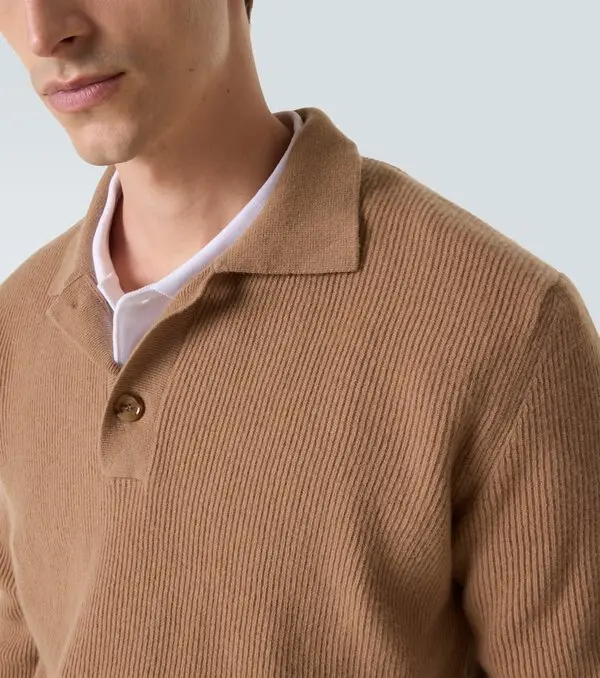 LARDINI Wool And Cashmere Polo Sweater