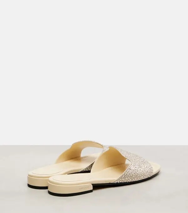 JIMMY CHOO Dina Embellished Satin Slides