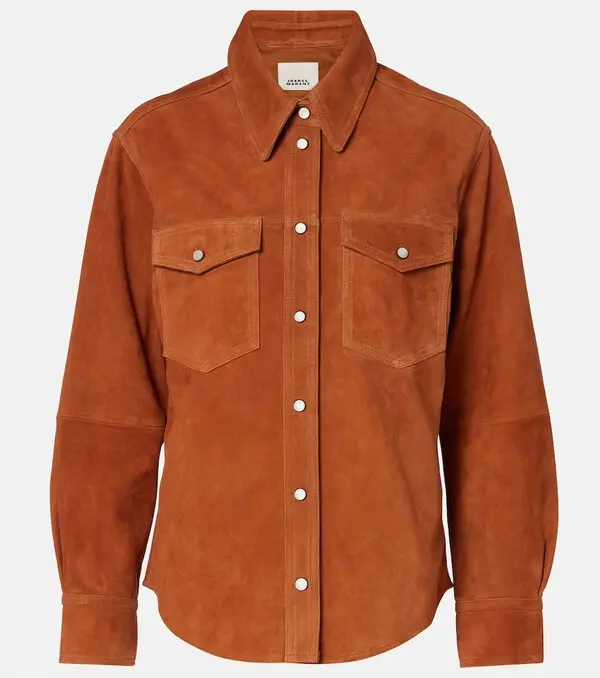 Isabel Marant Étoile Delcia Suede Shirt - Orange