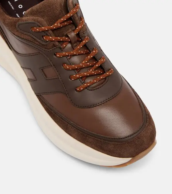 Hogan H696 Leather Platform Sneakers