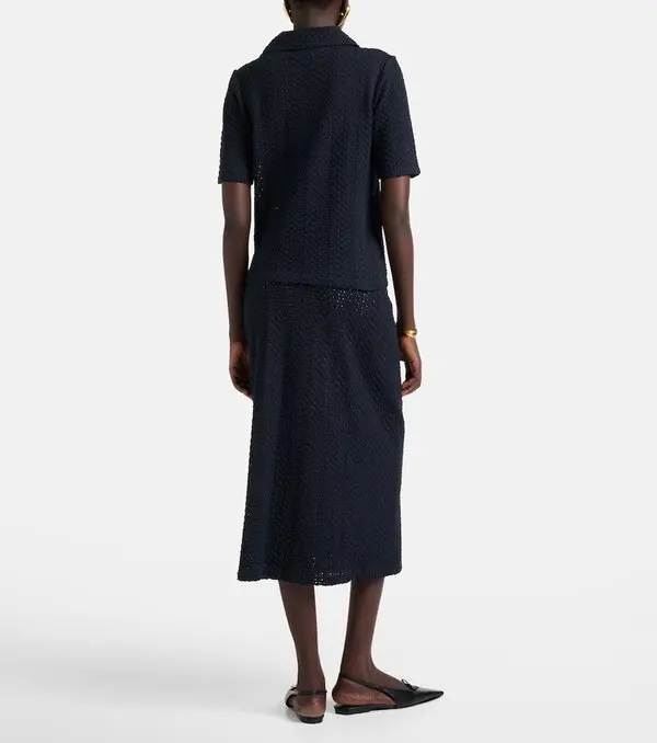Vince Knitted Cotton Pencil Skirt