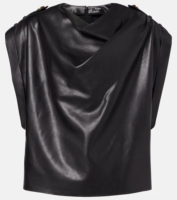 Balmain Draped Top - Black