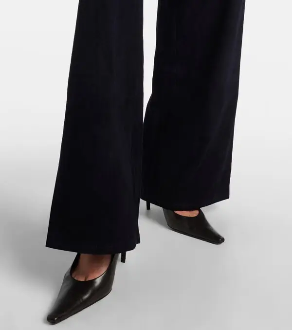Stouls Mytheo High-rise Wide-leg Suede Pants - Blue