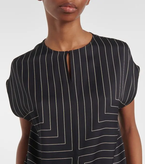 JOSEPH Louison Striped Silk-blend Top