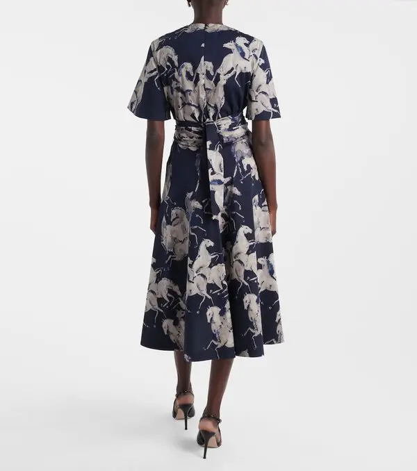 Altuzarra Kirsty Printed Cotton-blend Wrap Dress - Blue