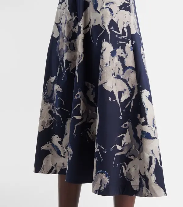 Altuzarra Kirsty Printed Cotton-blend Wrap Dress - Blue