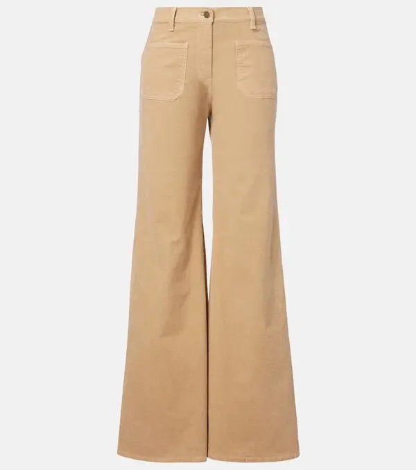 NILI LOTAN Florence Corduroy Wide-leg Pants - Beige