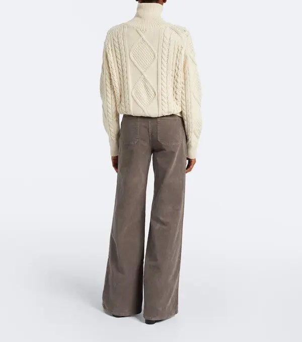 NILI LOTAN Florence Corduroy Wide-leg Pants - Grey