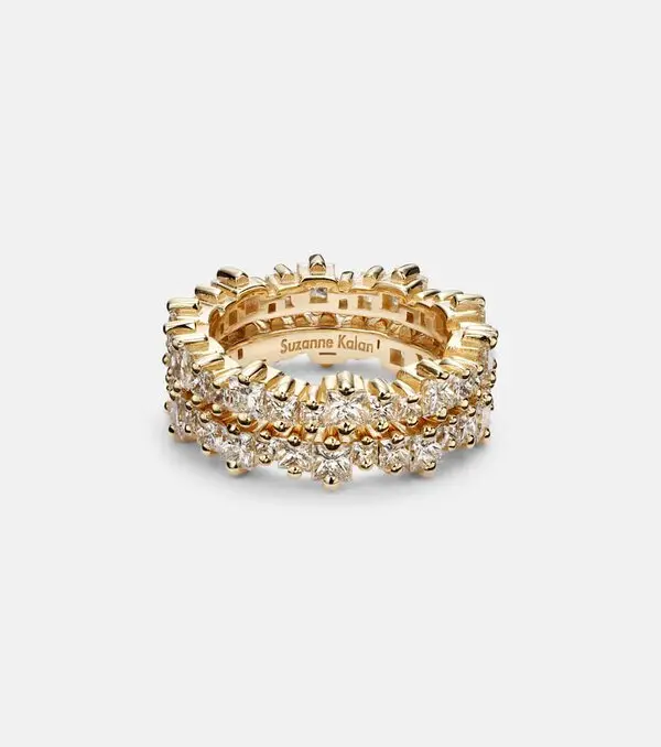 SUZANNE KALAN Milli 18kt Tech Ring Jackets With Diamonds - Gold