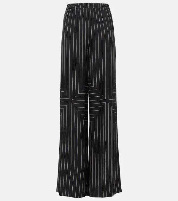 JOSEPH Hulin Silk-blend Wide-leg Pants - Black