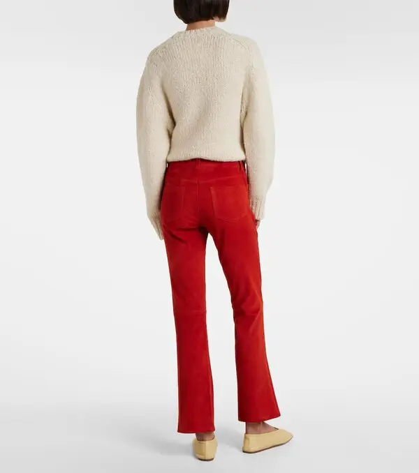 Stouls Dean 22 Low-rise Flare Suede Pants