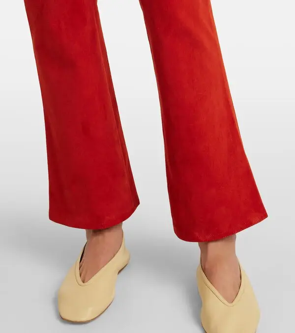 Stouls Dean 22 Low-rise Flare Suede Pants