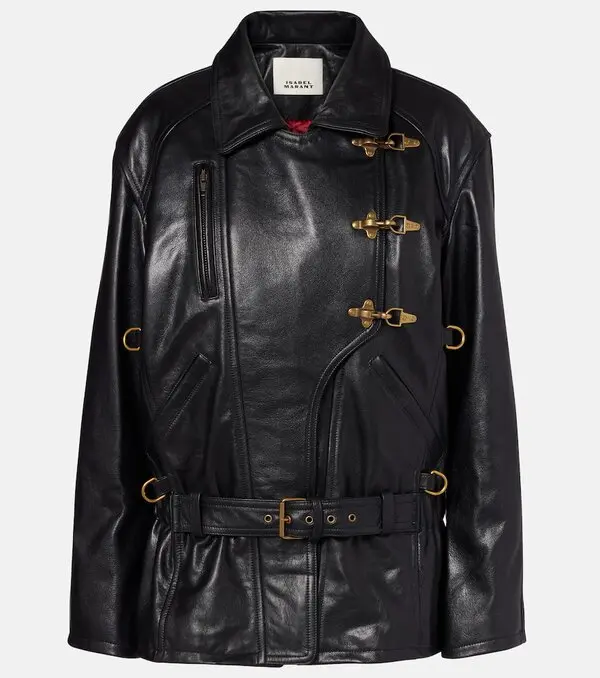 Isabel Marant Caitlyn Belted Leather Jacket
