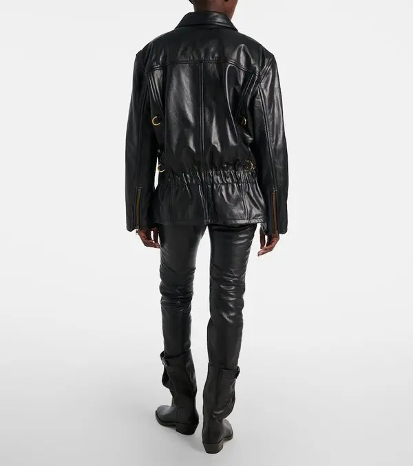 Isabel Marant Étoile Caitlyn Belted Leather Jacket