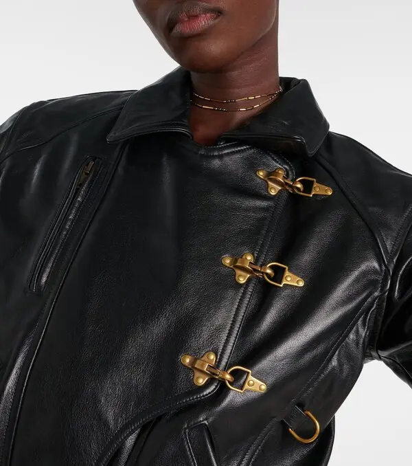 Isabel Marant Étoile Caitlyn Belted Leather Jacket
