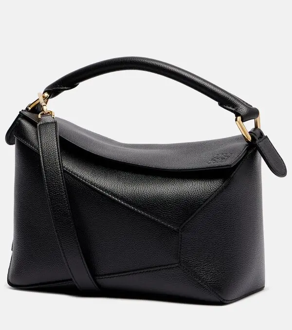 Loewe Puzzle Edge Small Leather Tote Bag - Black