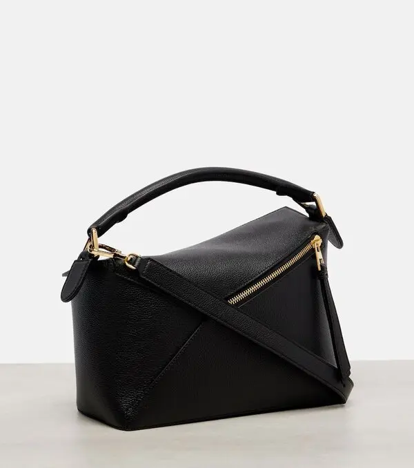 Loewe Puzzle Edge Small Leather Tote Bag - Black