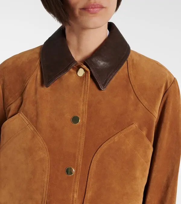 Veronica Beard Walters Suede Field Jacket - Brown