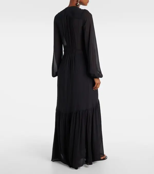 MARANT ETOILE Briane Shirred Maxi Dress - Black