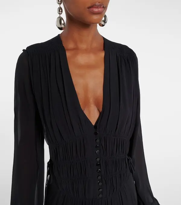 MARANT ETOILE Briane Shirred Maxi Dress - Black