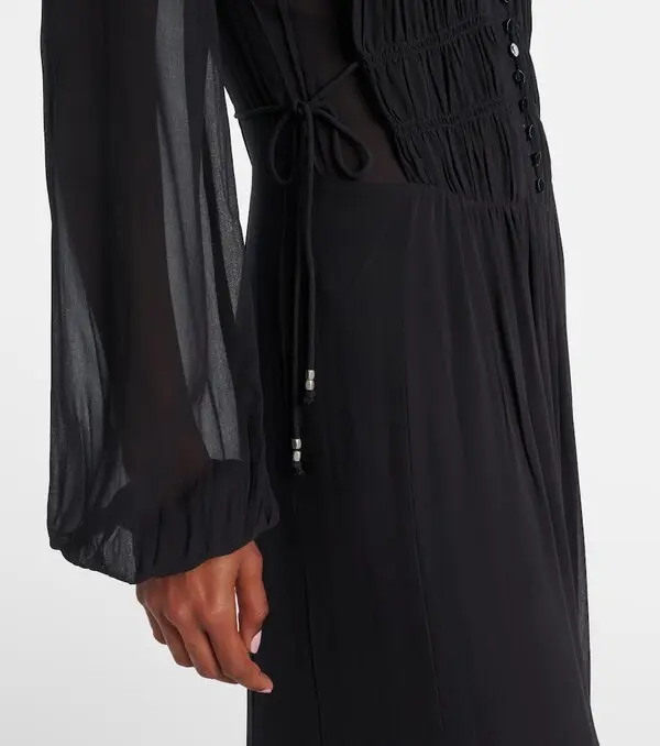 MARANT ETOILE Briane Shirred Maxi Dress - Black